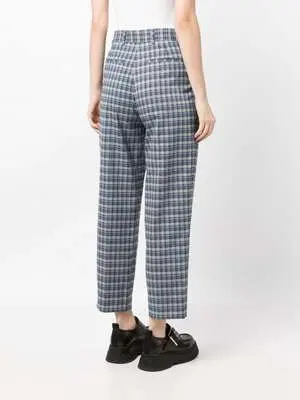 Paul Smith Check-pattern Cropped Trousers - Blue