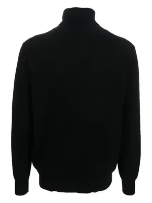 ALLUDE Roll-neck Cashmere Jumper - Black