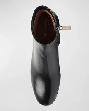 Santoni Halfrida Napa Ankle Booties - Black