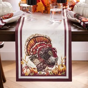 ELRENE HOME FASHIONS Autumn Heritage Turkey Engineered Table Runner, 13 X 70 - Multi