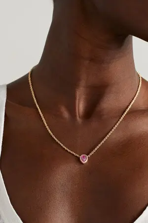 Alison Lou Madison 14-karat Gold, Enamel And Sapphire Necklace