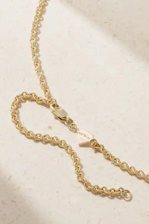 Alison Lou Madison 14-karat Gold, Enamel And Sapphire Necklace
