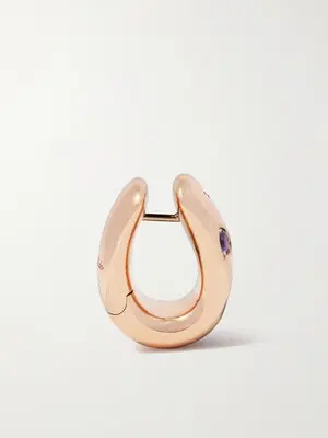 Pomellato Iconica 18-karat Rose Multi-stone Hoop Earrings