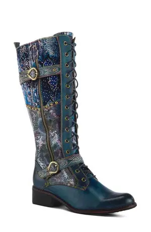 SPRING STEP SHOES Vaneyck Knee High Boots - Blue Multi