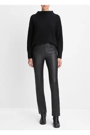 Vince Stretch Leather Boot-cut Pant