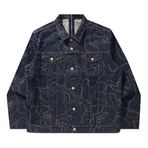 A BATHING APE X Levi's Camo Trucker Jacket - Blue