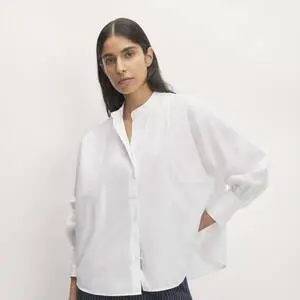 Everlane Oversized Raglan Shirt In Pinwale Corduroy White