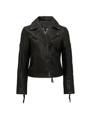 Robert Graham Women's Monroe Fitted Leather Jacket - Black  - Black