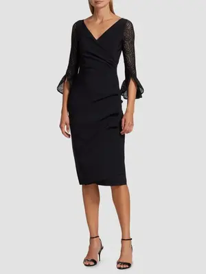 Chiara Boni La Petite Robe Triana Lace-sleeve Midi-dress