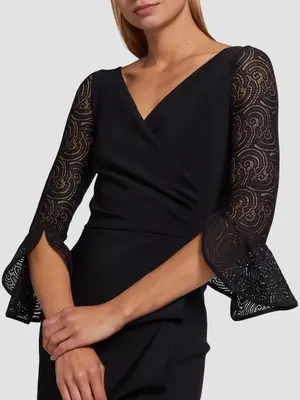 Chiara Boni La Petite Robe Triana Lace-sleeve Midi-dress
