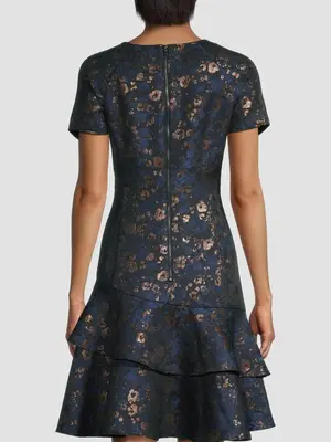 Shani Floral Jacquard Tiered Minidress