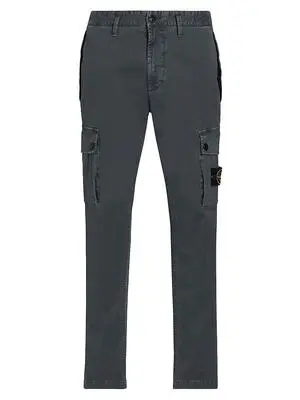 Stone Island Broken Twill Cotton Trousers Lead Grey