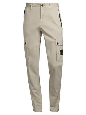 Stone Island Broken Twill Cotton Trousers Sand
