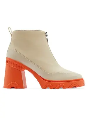 Sorel Women's Brexa Block-Heel Zip Booties - Orange  - Orange