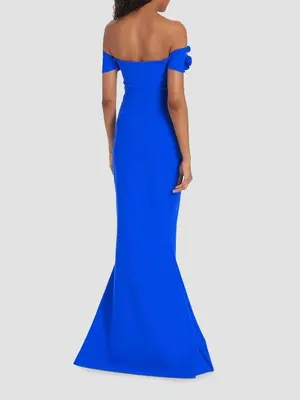 Chiara Boni La Petite Robe Yiana Floral Appliqué Gown - Blue Klein