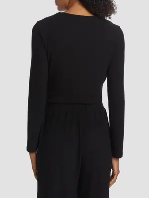 LESET Lauren Crop Ii Knit Cardigan - Black