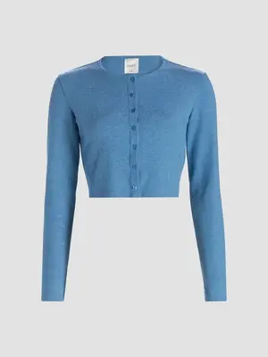 LESET Lauren Crop Ii Knit Cardigan - Bleuet Melange