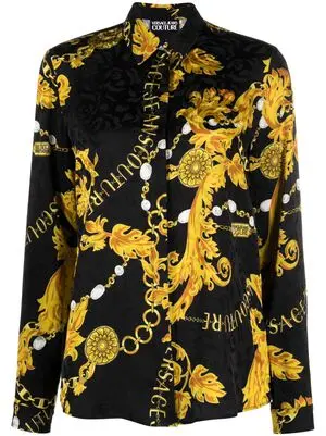 Versace Chain Print Shirt - Black