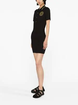 Versace V-emblem Polo Minidress - Black