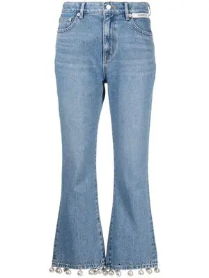 KIMHEKIM Faux-pearl Embellished Jeans - Blue