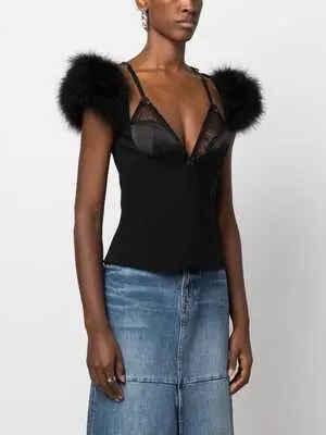 Dsquared2 Feather-trim Bustier Top