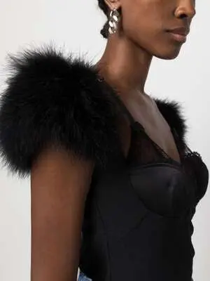 Dsquared2 Feather-trim Bustier Top