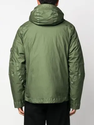 C.P. COMPANY Logo-print Reversible Down Jacket - Green