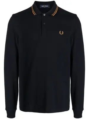 Fred Perry Logo-embroidered Cotton Polo Shirt - Blue