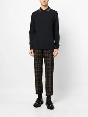 Fred Perry Logo-embroidered Cotton Polo Shirt - Blue