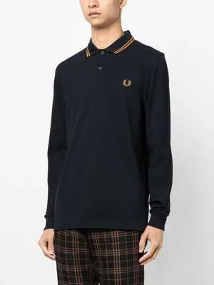 Fred Perry Logo-embroidered Cotton Polo Shirt - Blue