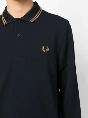 Fred Perry Logo-embroidered Cotton Polo Shirt - Blue