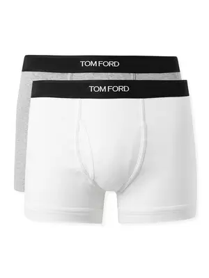 TOM FORD TOM FORD - Two-Pack Stretch-Cotton Jersey Boxer Briefs - Men - White - S Multi