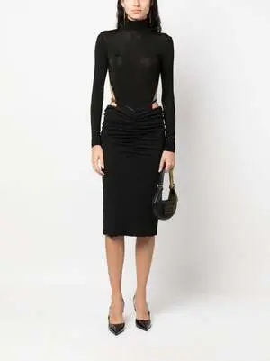 Versace Medusa Georgette Midi Skirt