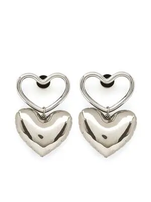 Nina Ricci Blow Up Heart-charm Earrings - Silver