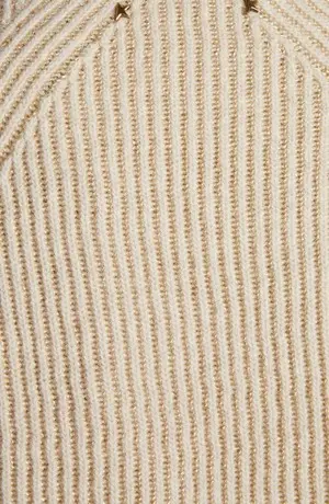 GOLDEN GOOSE Chain Detail Wool Blend Rib Cardigan