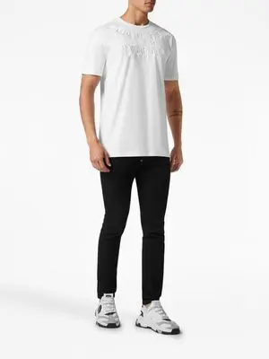 Philipp Plein Gothic Logo-embossed T-shirt - White