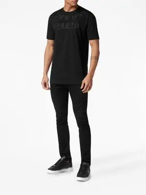 Philipp Plein Gothic Logo-patch T-shirt - Black