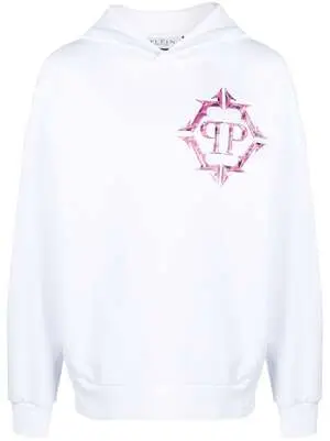 Philipp Plein Chrome Logo Hoodie - White