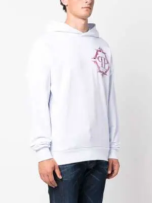 Philipp Plein Chrome Logo Hoodie - White