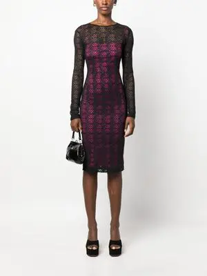 Versace Sheer Knit Knee-length Dress