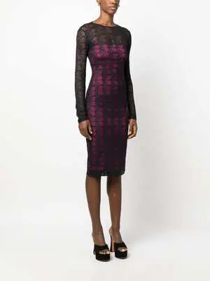 Versace Sheer Knit Knee-length Dress