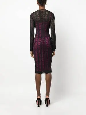 Versace Sheer Knit Knee-length Dress
