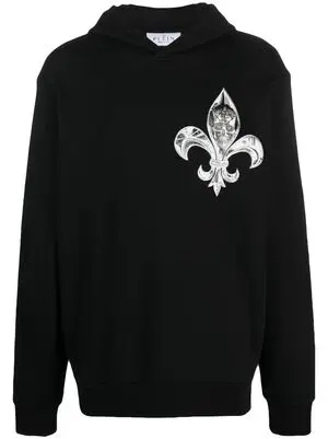 Philipp Plein Chrome Skull-print Hoodie - Black