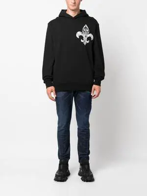 Philipp Plein Chrome Skull-print Hoodie - Black