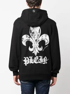 Philipp Plein Chrome Skull-print Hoodie - Black