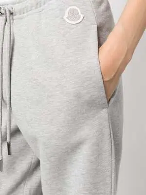 Moncler Logo-patch Cotton-blend Track Pants - Grey