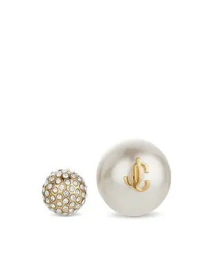 JIMMY CHOO Auri Logo-embellished Stud Earrings