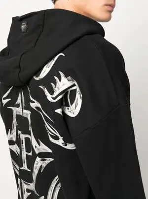 Philipp Plein Chrome Logo-print Hoodie - Black