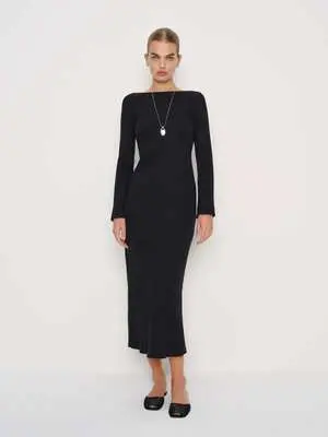 REFORMATION Delphina Knit Dress - Black