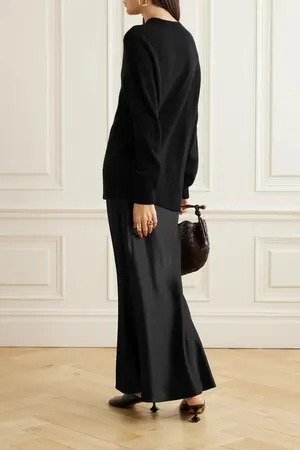 Christopher Esber Monument Cashmere And Silk-satin Maxi Dress - Black